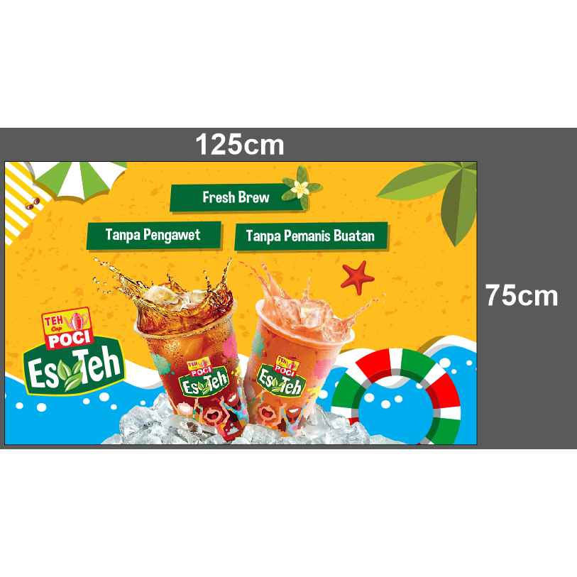 Jual Custom banner es teh ukuran 125cm x 75cm | Shopee Indonesia
