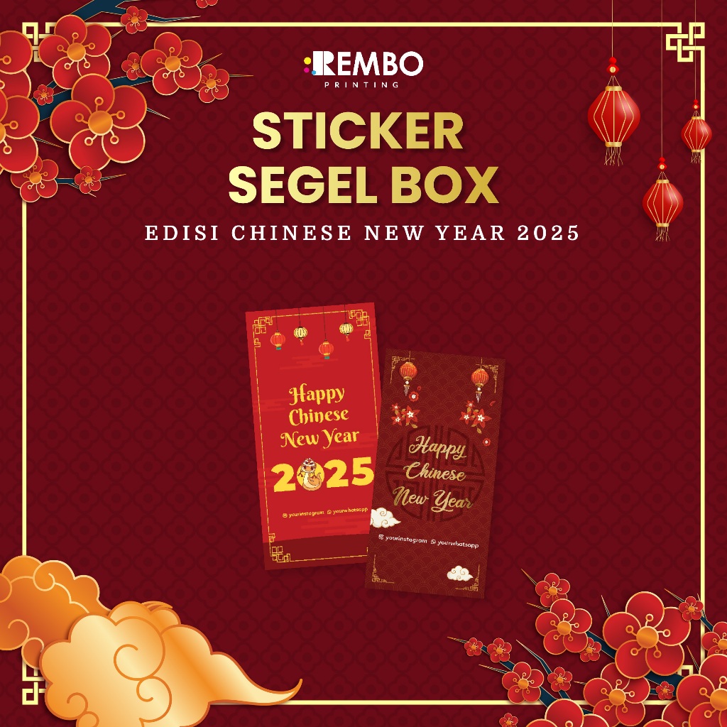 Jual Sticker Segel Box Edisi Imlek CNY 2025 Persegi Panjang Hampers ...