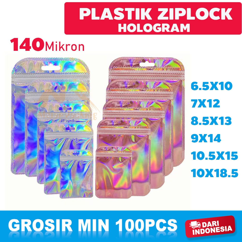 Jual 100PCS Plastik Ziplock Hologram| Plastik Klip Ziplock| Plastik OPP ...