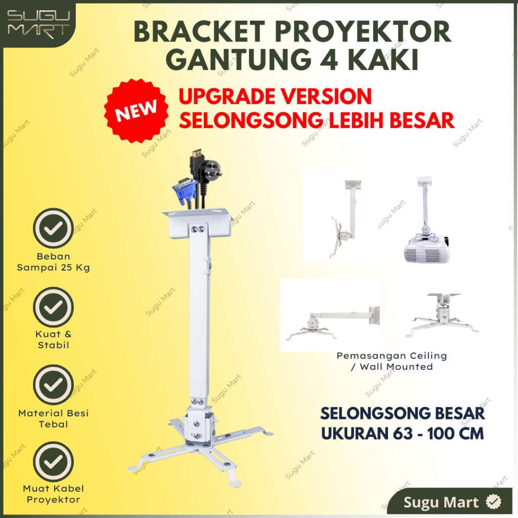 Jual Bracket Projector Gantung 4 Kaki | Bracket Gantung Projector ...