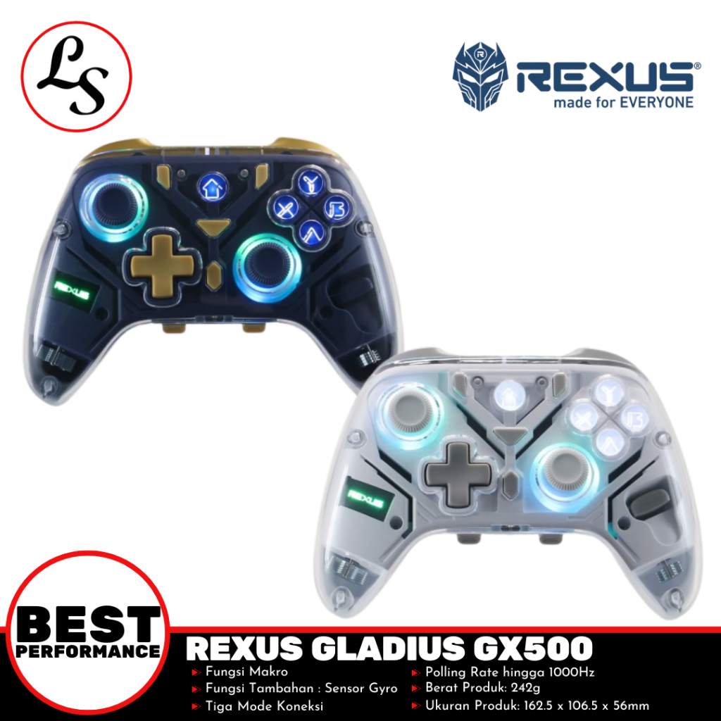 Jual REXUS GAMING GAMEPAD Gladius GX500 Wireless Bluetooth | Shopee ...