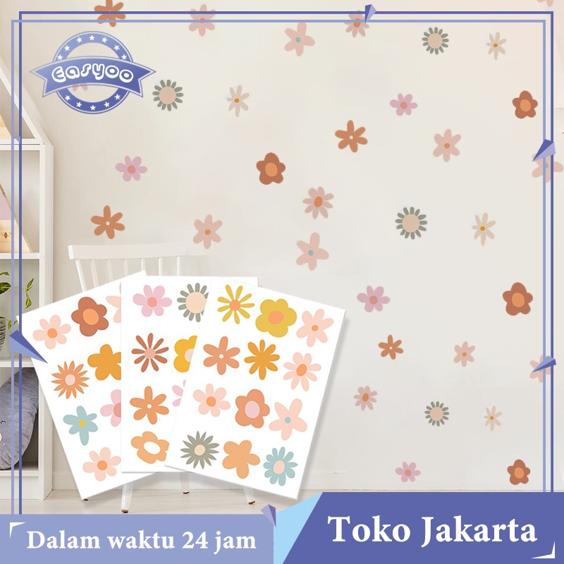 Jual Sticker Dingding Kamar Estetik Flower Wall Stiker Decals Bunga ...