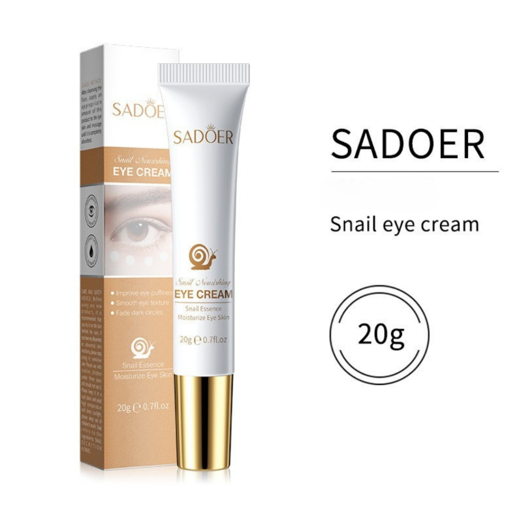 Jual SADOER Eye Cream Snail Essence Dark Circle 20gr Anti Wrinkle Anti Aging - VP081 | Shopee ...