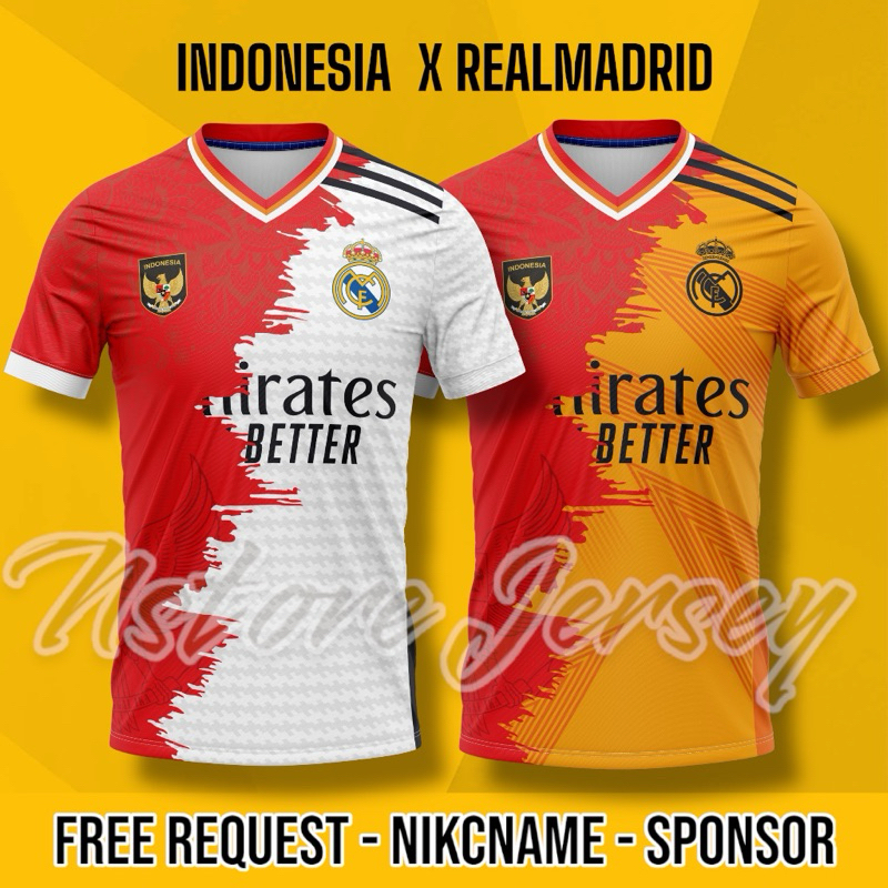 Jual JERSEY KOMBINASI INDONESIAXMADRID FANSTASY 2025 FREE NAMSET ...