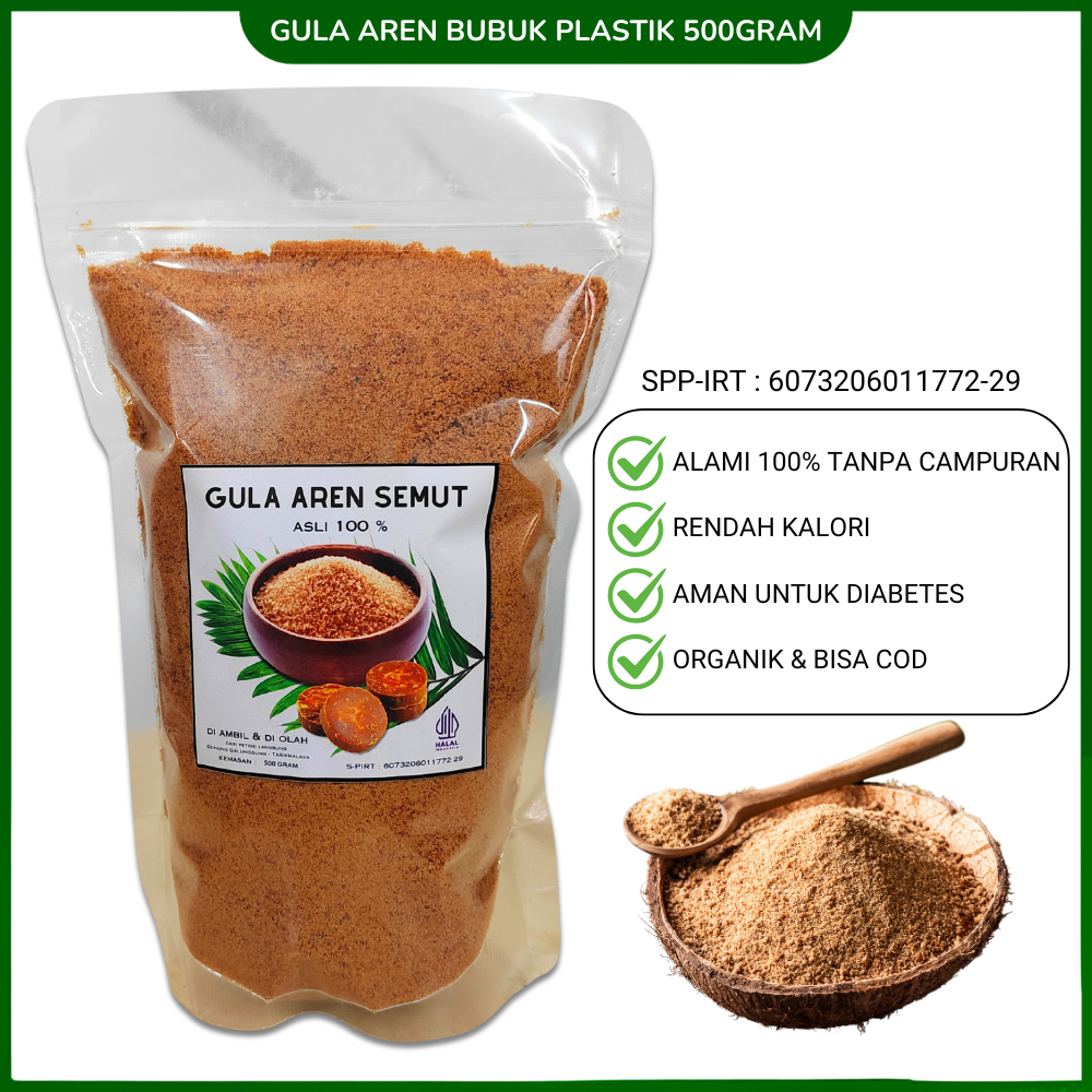 Jual Gula Aren Semut Bubuk Brown Sugar 500 Geram Plastik Gula Pasir ...