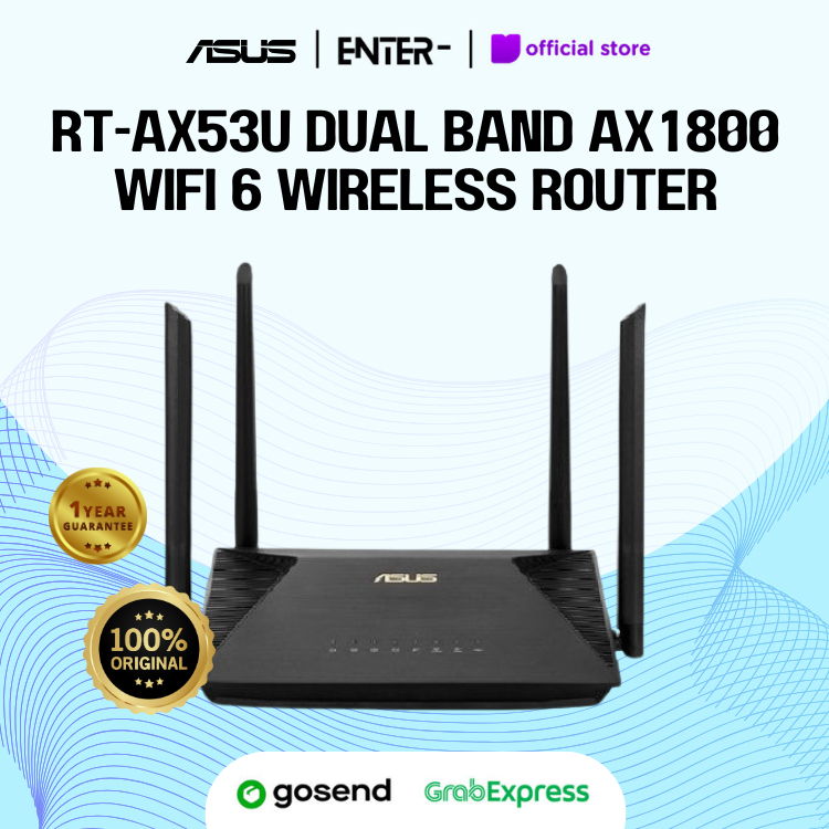Jual ASUS RT-AX53U Dual Band AX1800 WiFi 6 Wireless Router AiMesh ...