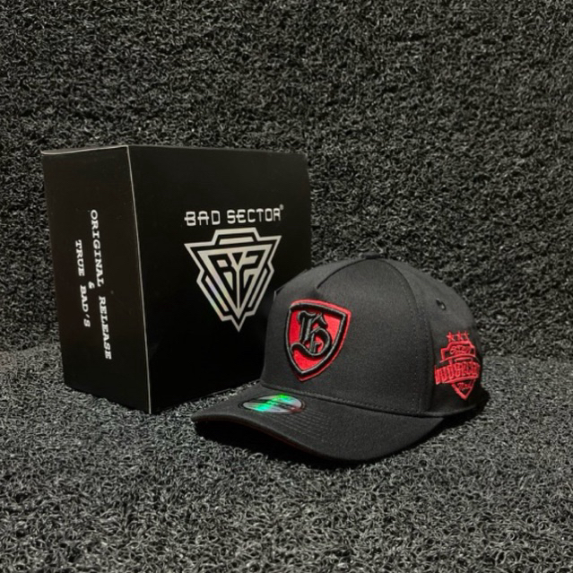 Jual Topi Baseball Original Logo B Badsector Hitam Merah Full Tag ...