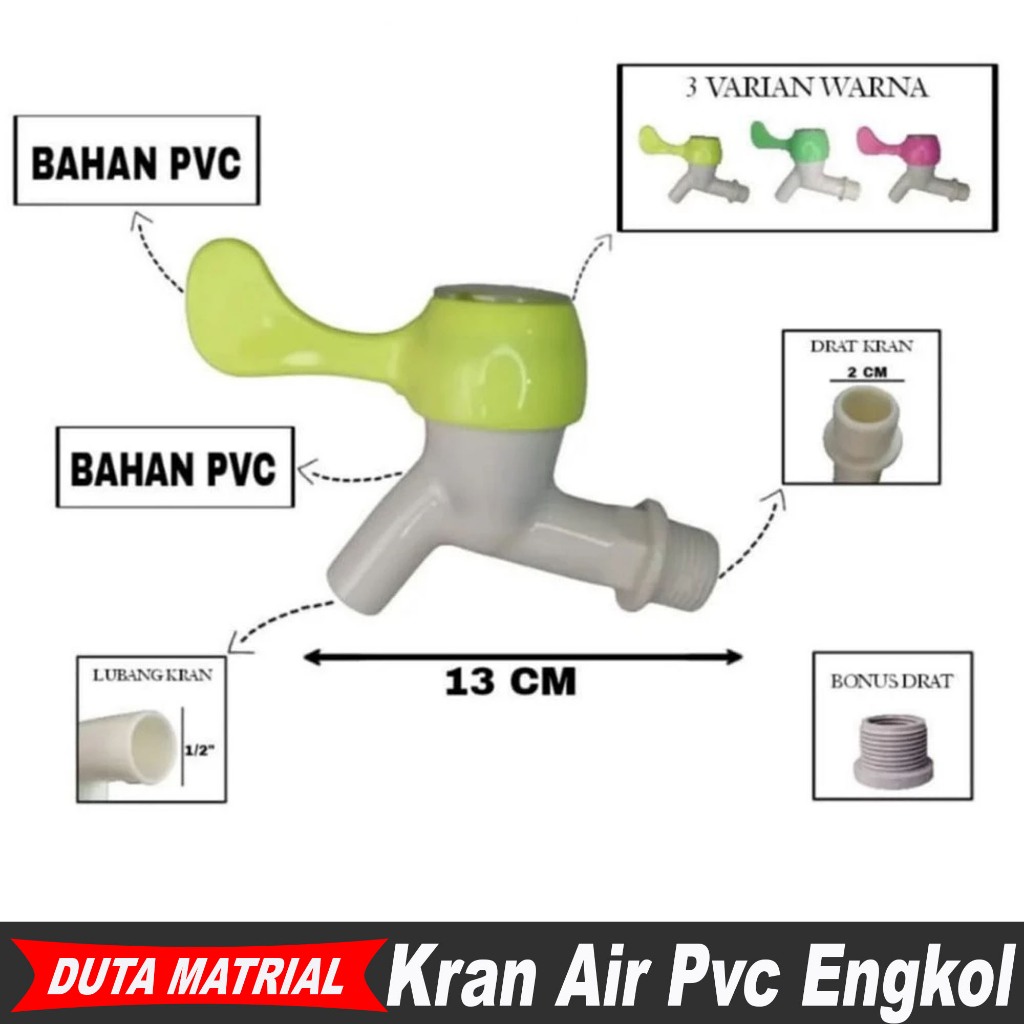 Jual Kran Jempol Taman PVC Jumbo 1/2” Dan 3/4” Kran Air Jempol 2 in 1 ...