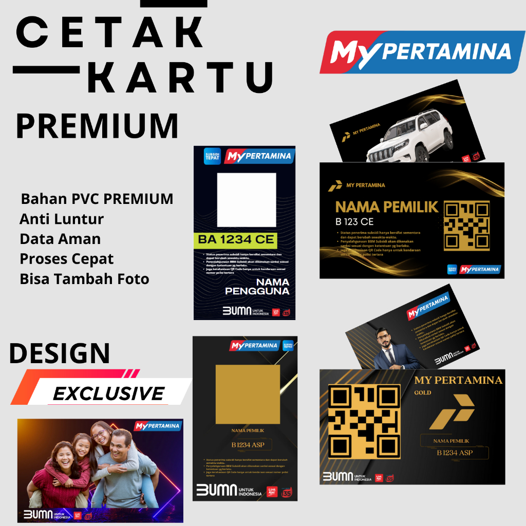 Jual Cetak Kartu My Pertamina Custom Bahan PVC Print UV Awet Anti Air dan Tidak Luntur Kualitas ...