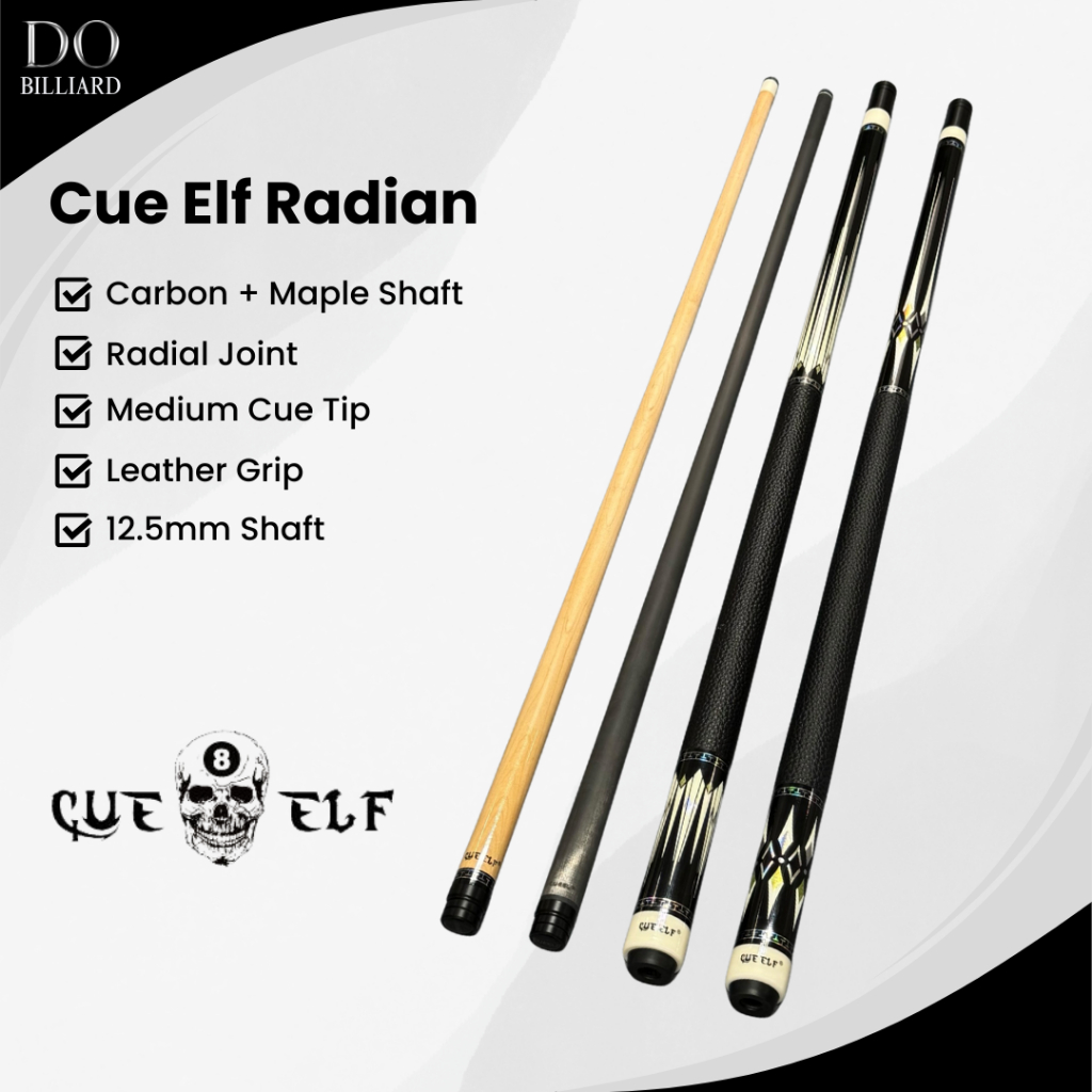 Jual Stick Billiard CUE ELF RADIAN Play Cue Low Deflection Carbon ...