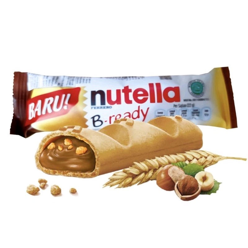 Jual nutella b-ready wafer isi olesan kacang hazel dengan coklat 22g ...