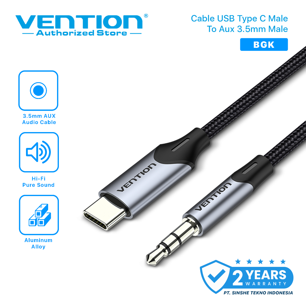 Jual Vention Kabel Usb Type C to Aux 3.5mm Male | Shopee Indonesia