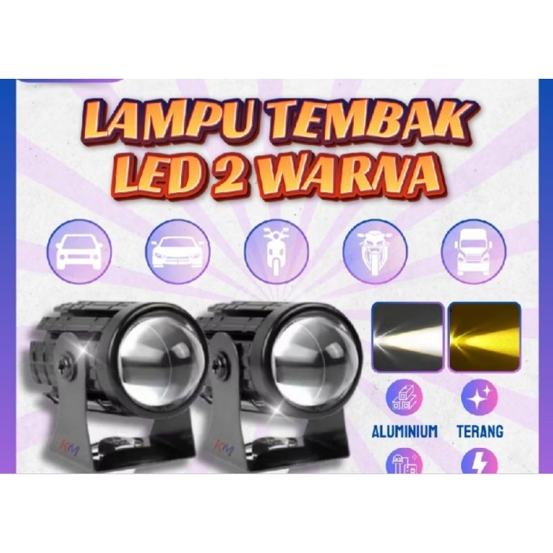Jual lampu led tembak laser 20W mini 2 warna super terang motor ...