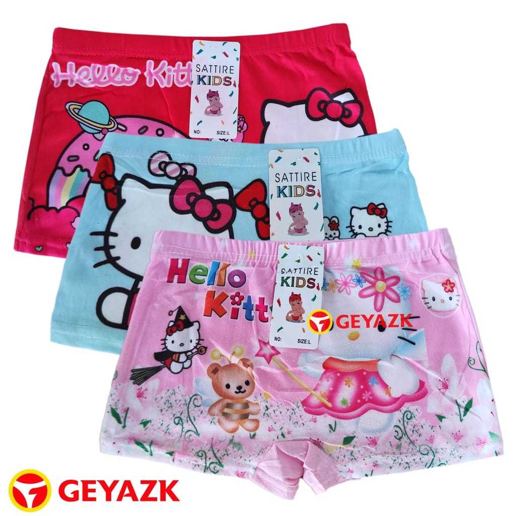Jual KANA - 3 Pcs Celana Dalam Boxer Anak Perempuan Motif Karakter Anak ...