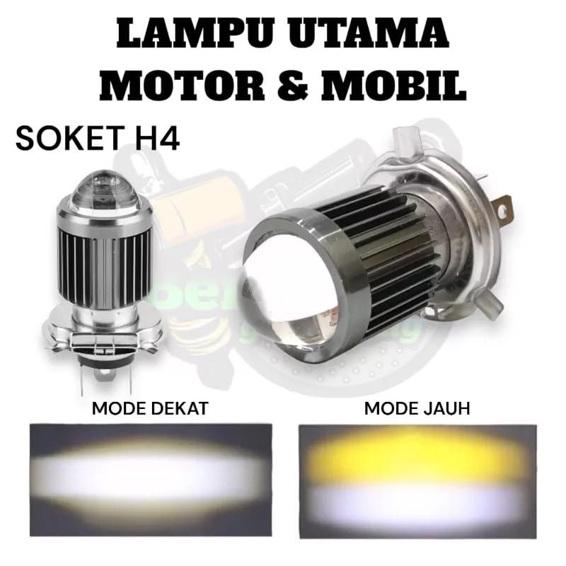 Jual Lampu LED Utama Motor Mobil H4 Laser 2 Warna Putih Kuning AC DC | Shopee Indonesia