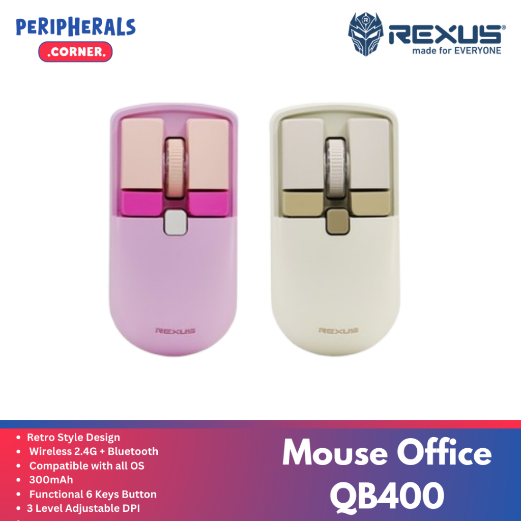 Jual Rexus Mouse Office Wireless Bluetooth QB400 | Shopee Indonesia