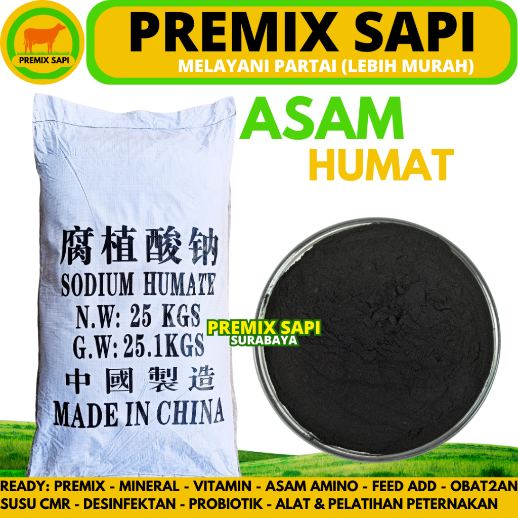 Jual ASAM HUMAT 90% 25 KG (SAK PUTIH) - HUMIC ACID - SODIUM HUMAT ...