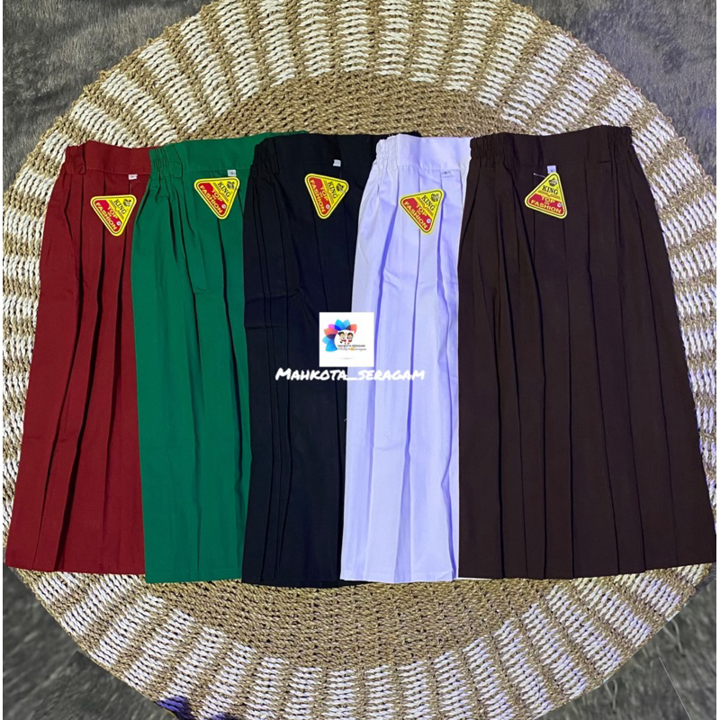 Jual Rok Panjang SD MI Anak Perempuan Rok Rempel Warna Coklat Putih ...