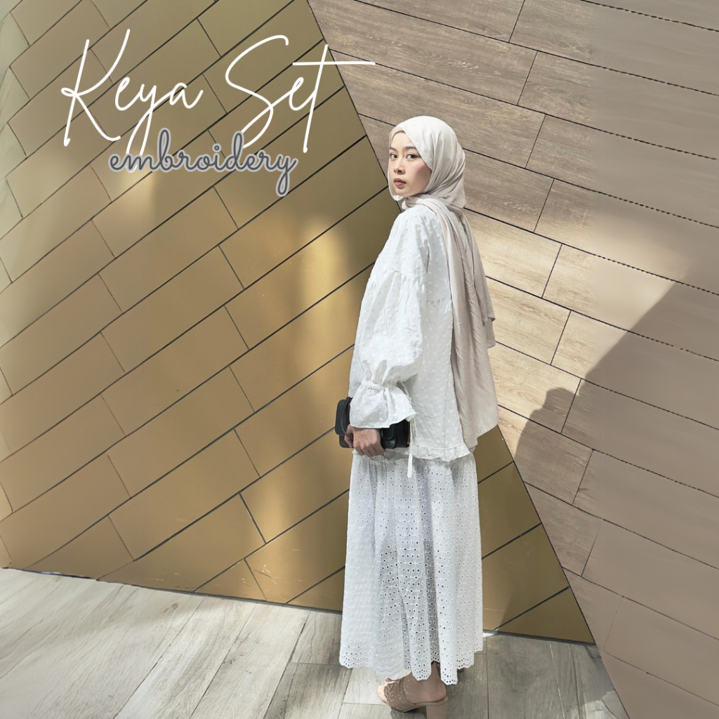 Jual Fhanza Project - Keya One Set Embroidery Atasan Skirt Panjang Wanita Katun Bordir | Shopee ...
