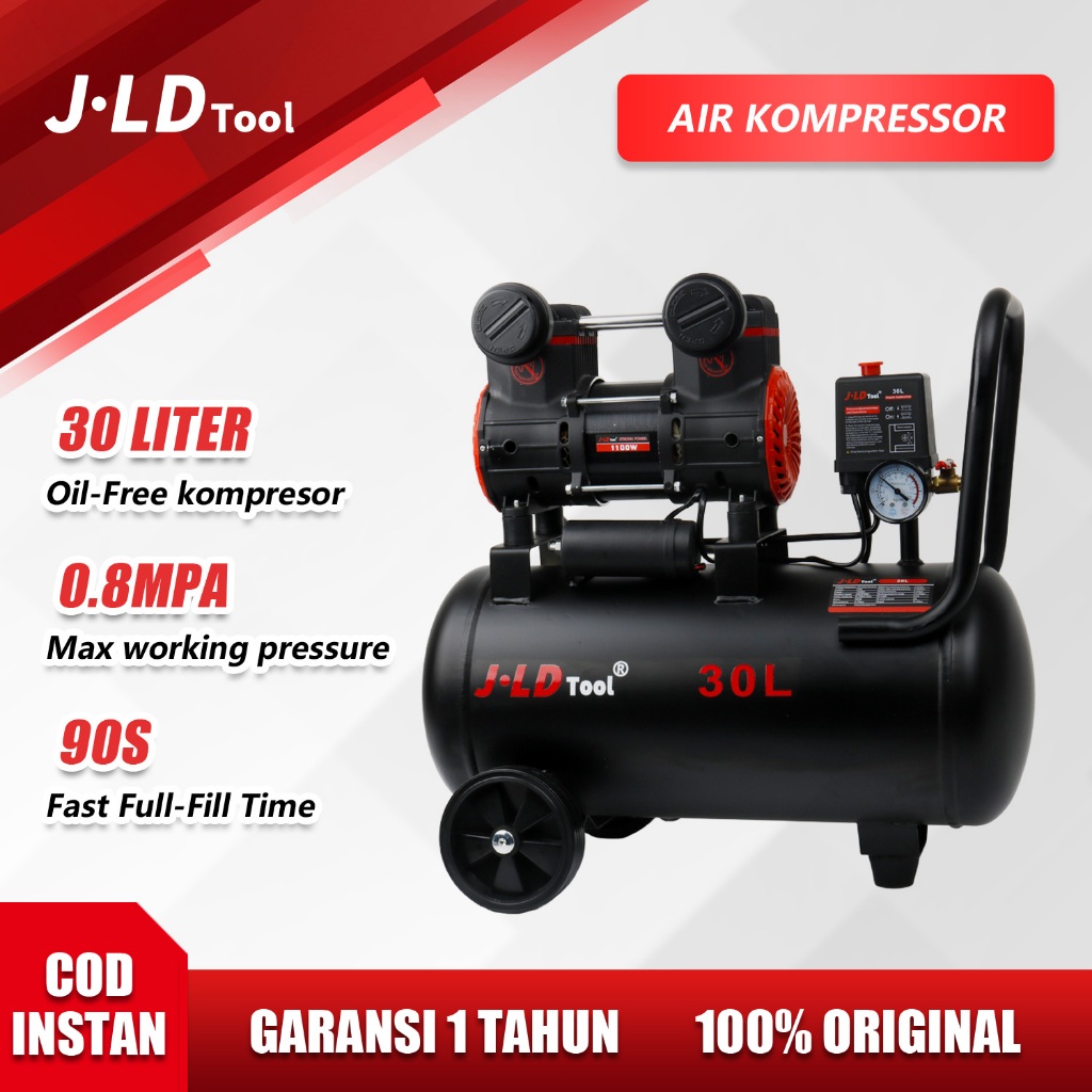 Jual JLD Mesin Kompresor Angin 30L Oilless Kompresor Listrik 1100W Air ...