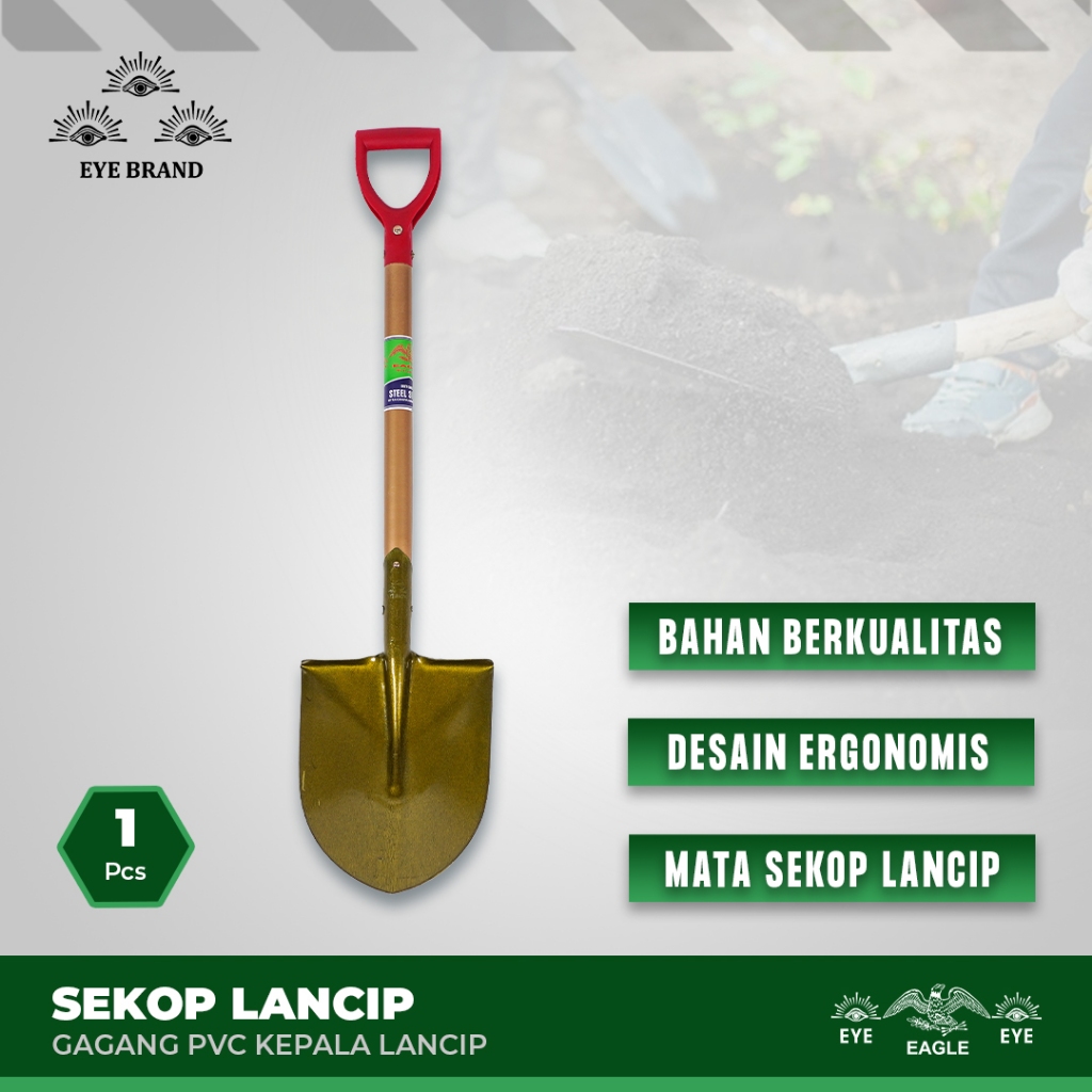 Jual Sekop Gagang Kayu Lancip Cap Mata | Shopee Indonesia
