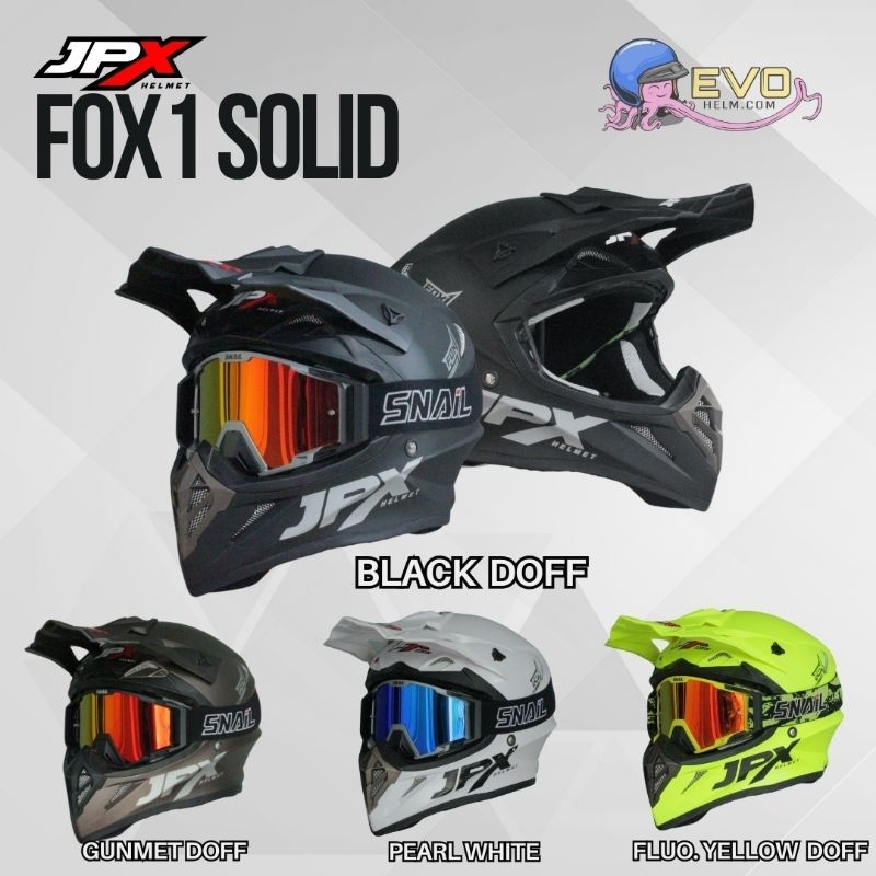 Jual JPX CROSS FOX1 HELM MOTOCROSS FULL FACE ADVENTURE / TRABAS PAKET ...