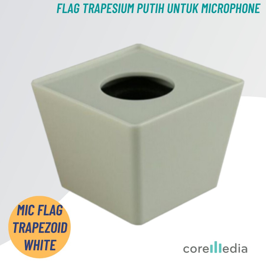 Jual Mic Flag Trapezoid White - Flag Trapesium Putih Untuk Microphone ...