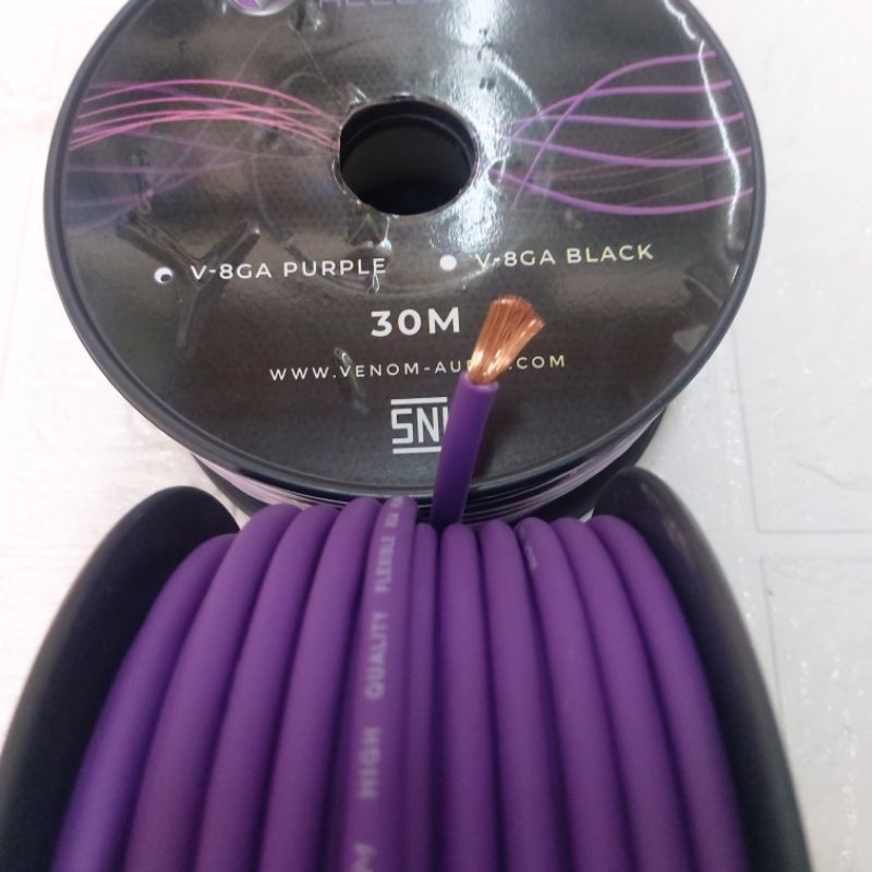 Jual VENOM Kabel 8 Awg 1roll Rollan Kabel Aki Power Amplifier | Shopee ...