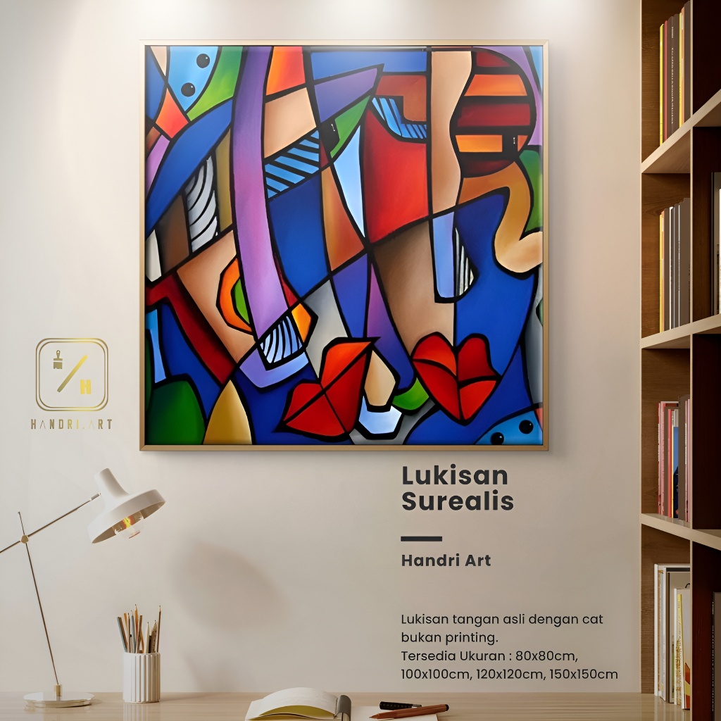 Jual Lukisan Abstrak minimalis modern colorfull | Shopee Indonesia