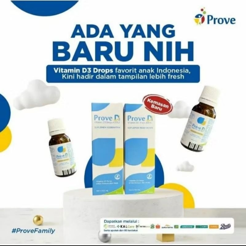 Jual PROVE D3 Drop Asli Vitamin D3 400 IU Tetes 12.5mL/ Vitamin D/Daya ...