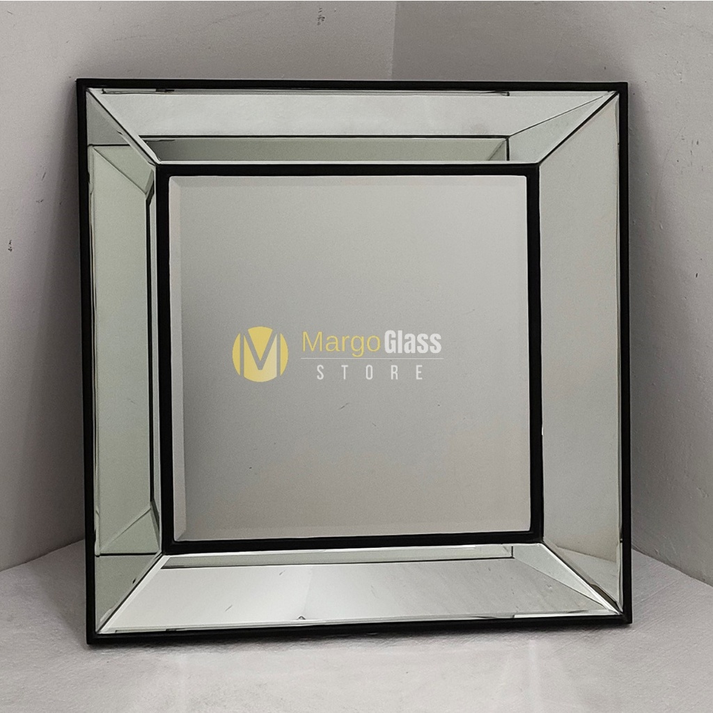 Jual Cermin Dinding Persegi Frame Hitam /Cermin Hias Dekorasi/Cermin ...