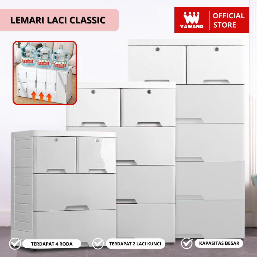 Jual Yawang Loker Plastik Lemari Plastik 56CM susun 3 4 5 6 7 tingkat ...