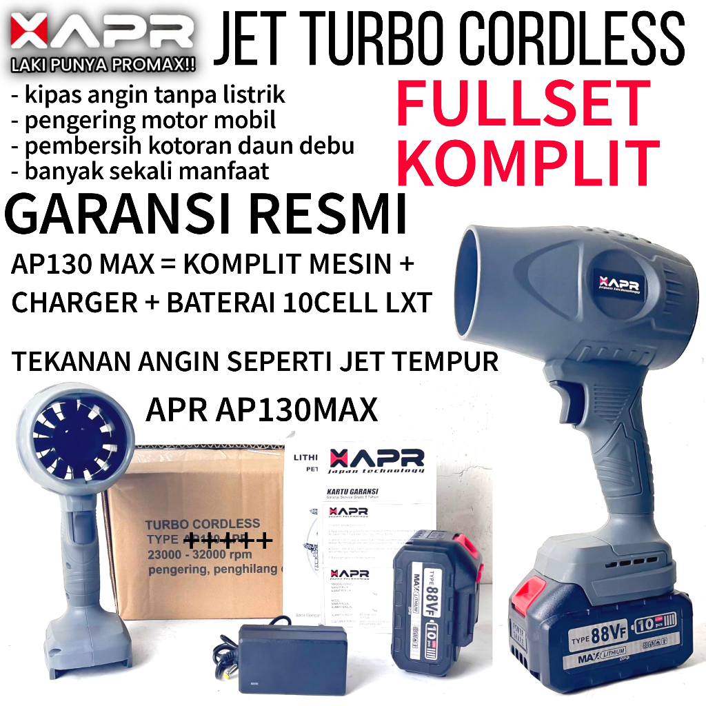 Jual [UNIT ONLY] APR Japan AP130 Jetfan Kipas Blower Cordless Super Jet ...