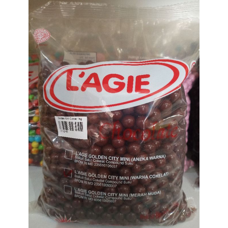 Jual LAGIE chocolate Golden city Mini ball kemasan 1kg | Shopee Indonesia
