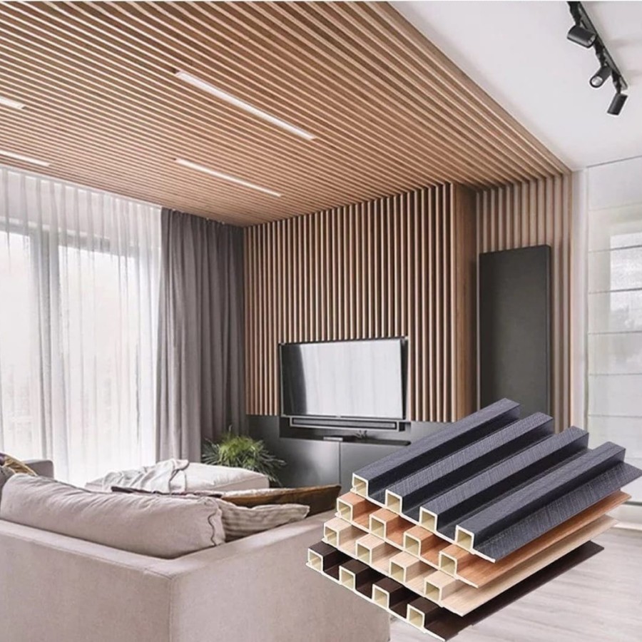 Jual WPC WOOD WALL PANEL KISI KISI TEBAL 24MM | Dekor Dinding Kayu ...