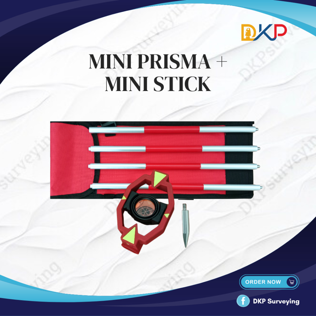 Jual Mini Prism / Prisma Mini + Mini Stick Pole Model SOKKIA | Shopee ...