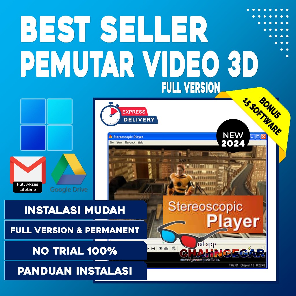 Jual Stereoscopic 3D Player Full Version Software Player Play Video 3D ...
