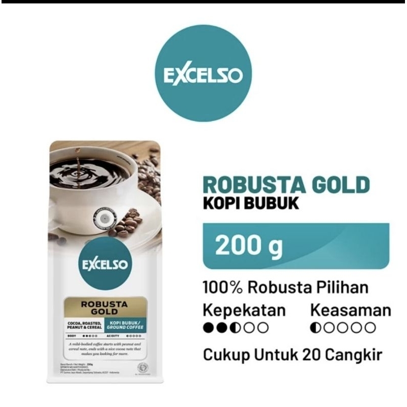Jual Excelso Coffee Robusta Gold- Bubuk Kopi 200gr | Shopee Indonesia