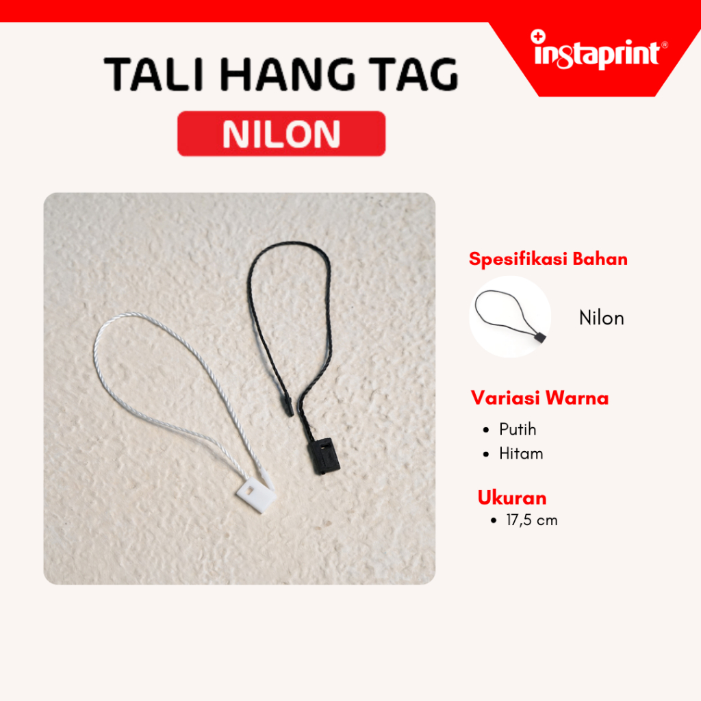 Jual Tali Hangtag Tali Handtag Merk Hitam dan Putih Premium Loop Pin ...
