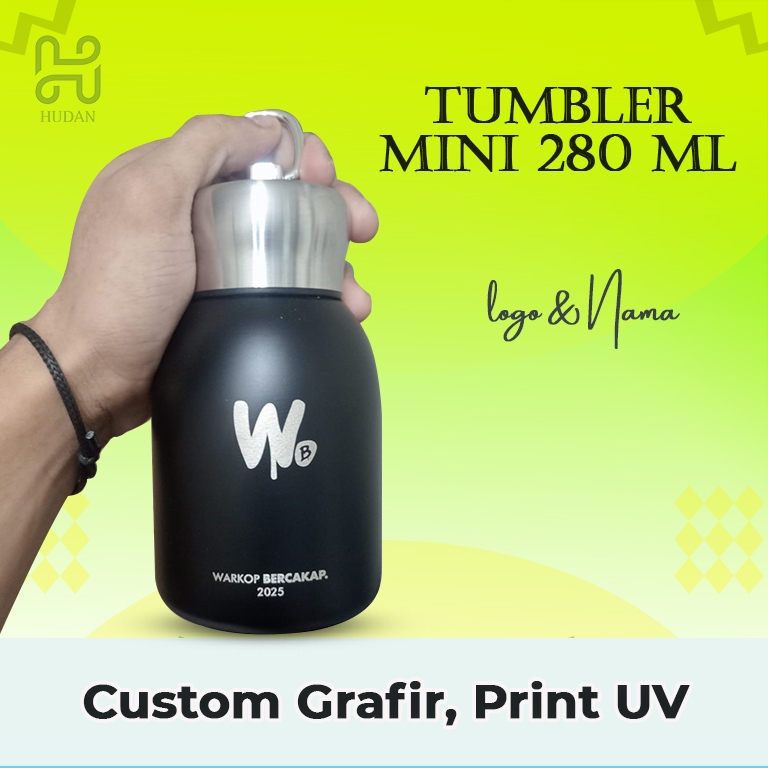Jual Tumbler Kecil 300 ml Termos Mini Air Panas Dingin Stainless Steel Custom Grafir Print UV ...