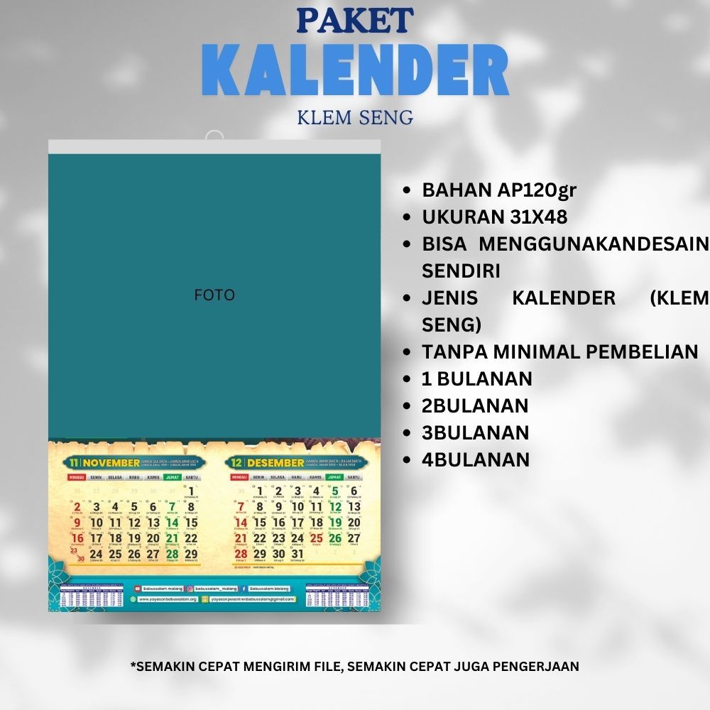 Jual KALENDER DINDING 2025 KLEM SENG | Shopee Indonesia