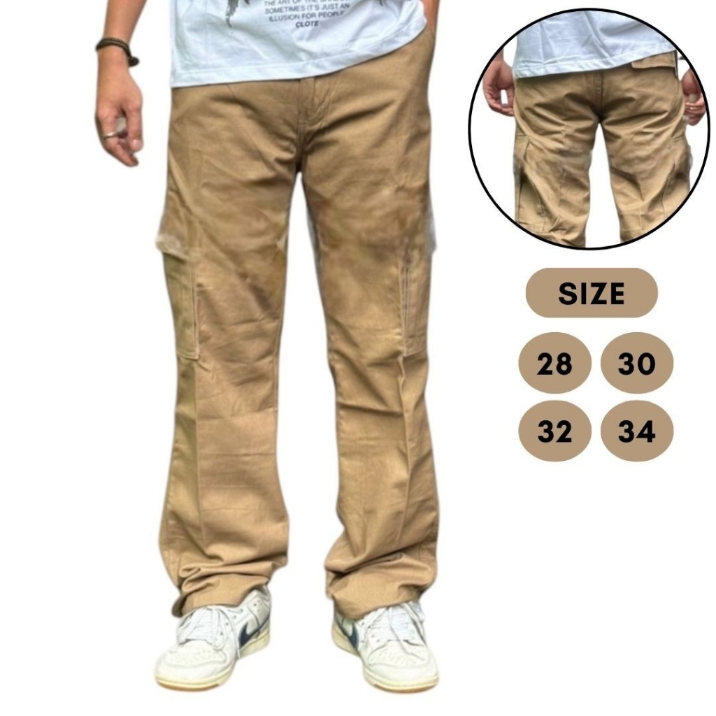 Jual Loose Pants Reguler Celana Cargo Panjang Pria Korean baggy Oversize Vintage Gombrong Skena ...