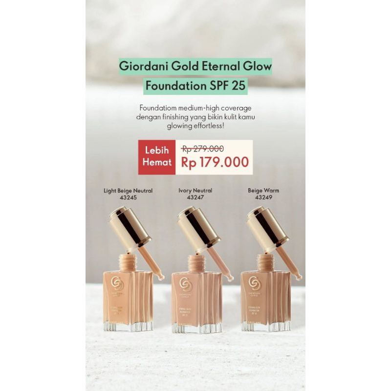 Jual Giordani Gold Eternal glow Foundation | Shopee Indonesia