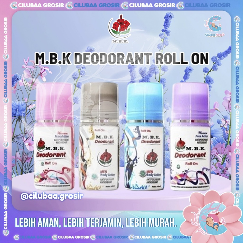 Jual M.B.K Deodorant Roll On 40ml Series || Deodoran MBK Penghilang Bau Badan & Keringat || Anti ...