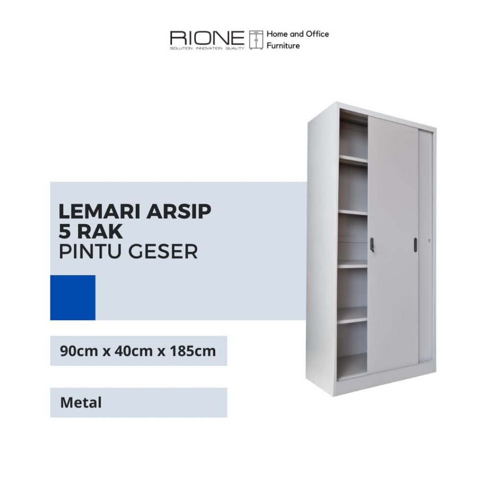 Jual RIONE Lemari Arsip Besi 5 Rak Pintu Geser | Shopee Indonesia
