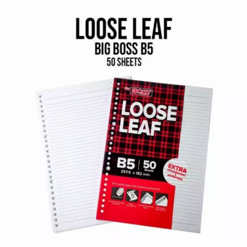 Jual Kertas Loose leaf Big Boss B5-50 Lembar / B5-100 Lembar | Shopee Indonesia