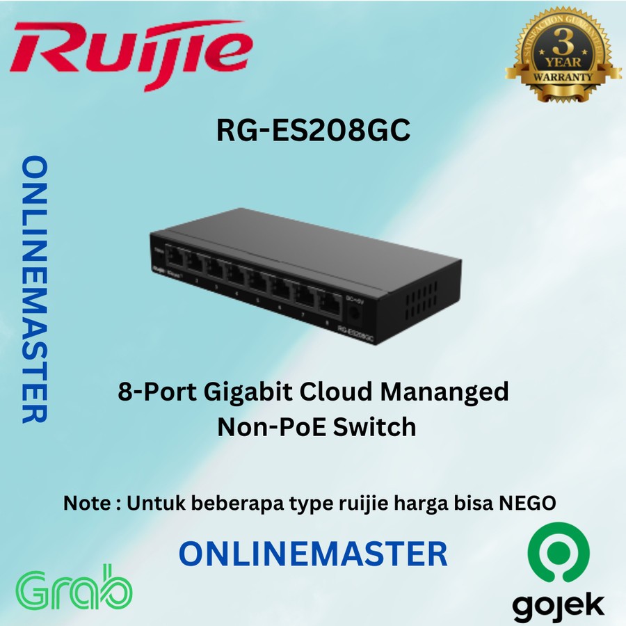 Jual Ruijie RG-ES208GC Cloud Managed L2 Non-PoE Switches | Shopee Indonesia