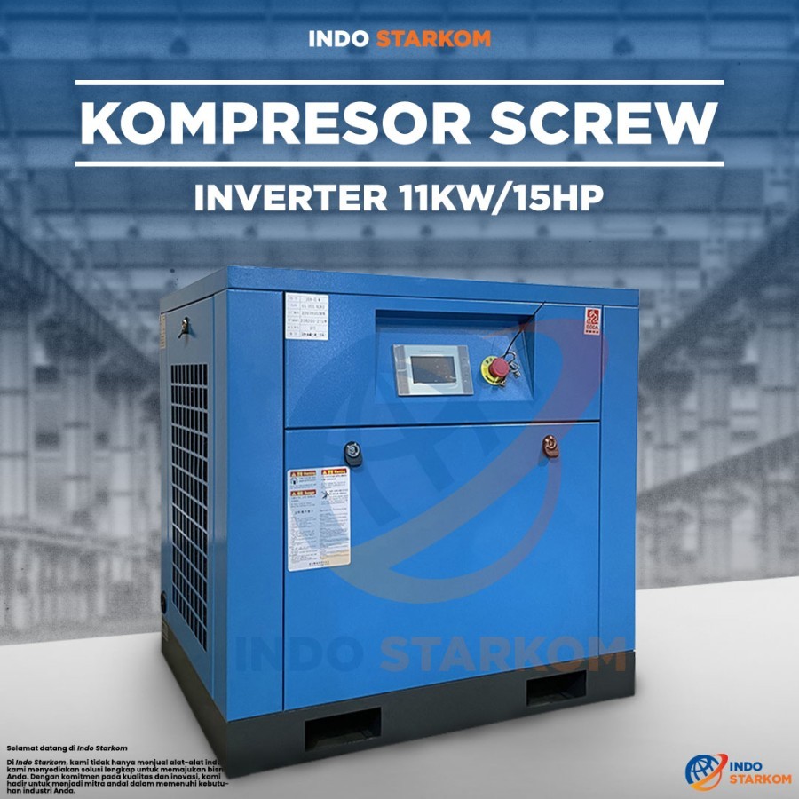 Jual Kompresor Screw Inverter 15 HP 11 Kw Screw Air Compressor Inverter ...