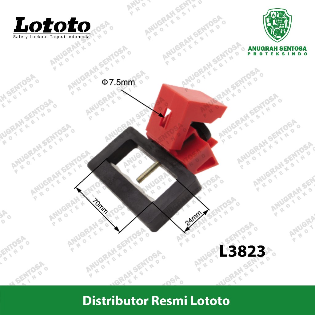 Jual Lototo L3823 Safety LOTO Clamp-On Circuit Breaker Lockout, Handle ...