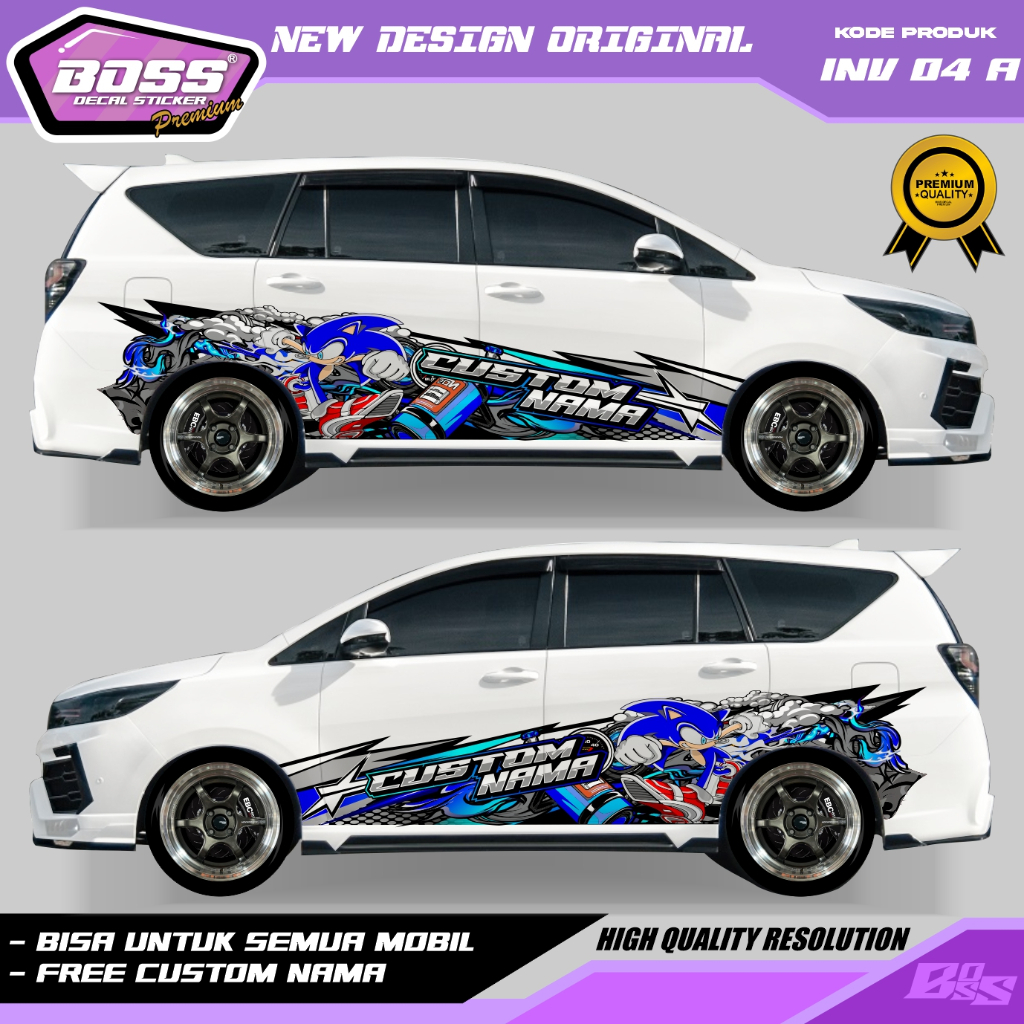 Jual INV04-STIKER INNOVA SONIC BALAP DECAL MOBIL AVANZA CALYA SIGRA ...
